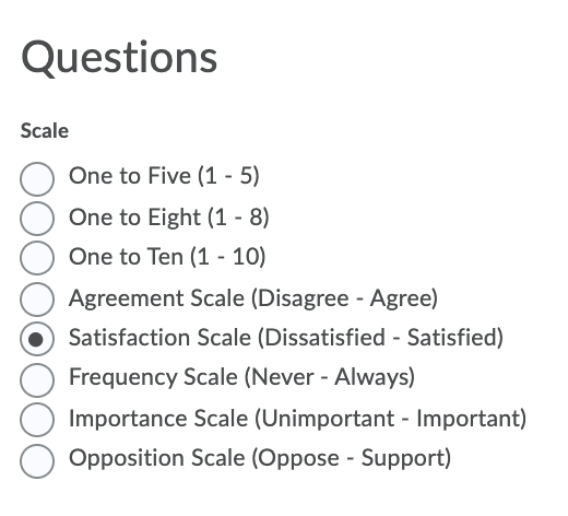 Create a Likert Scale Question in myCourses